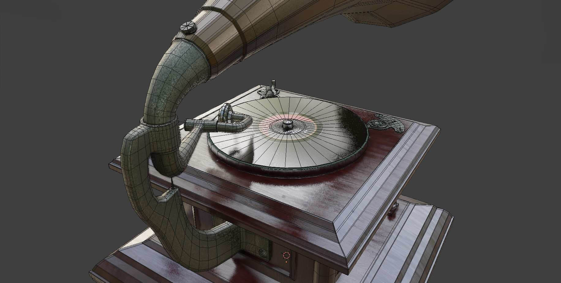 Gramophone Phonograph Low Poly - 3D Model by fhpstudio