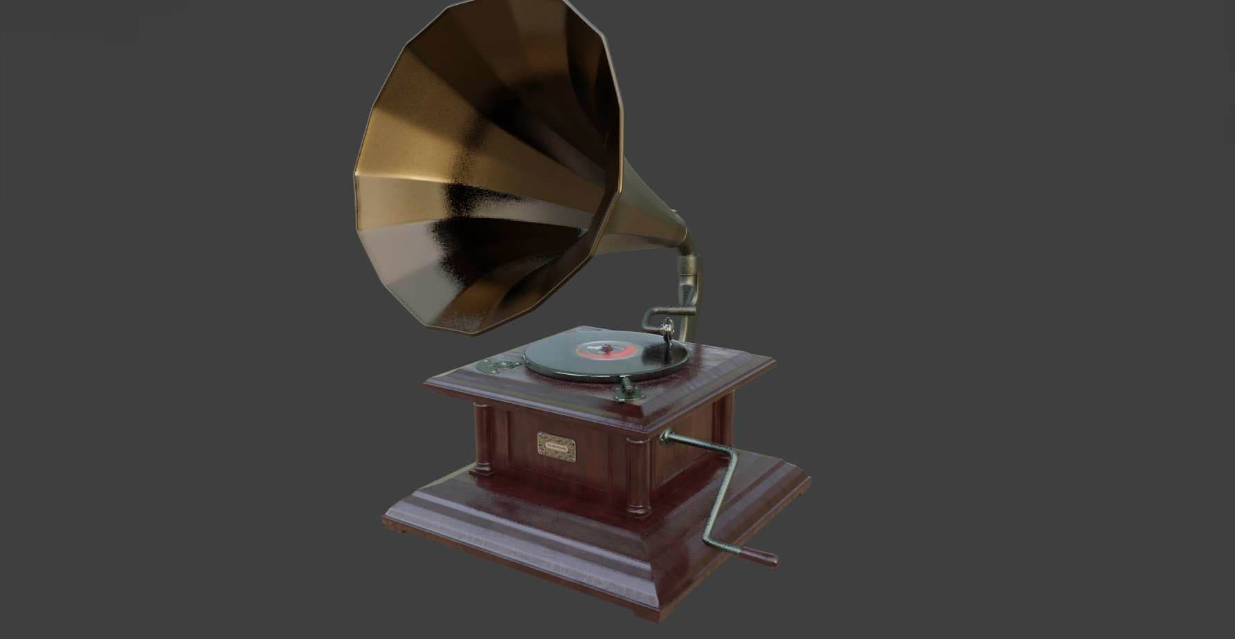 Gramophone Phonograph Low Poly - 3D Model by fhpstudio