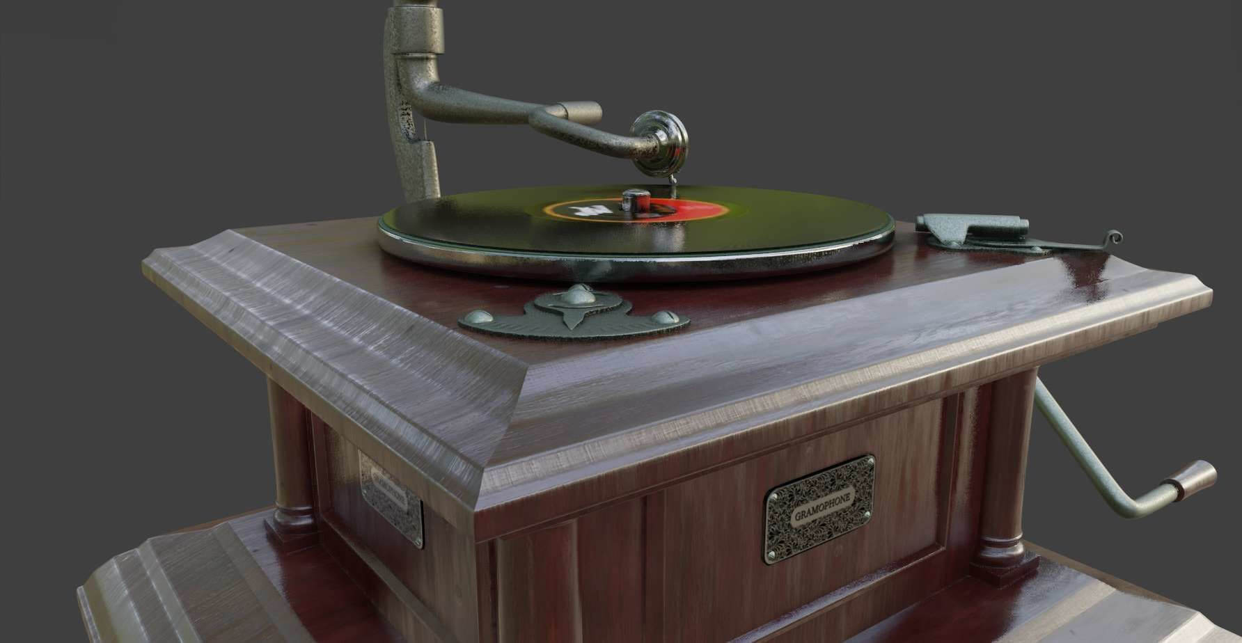 Gramophone Phonograph Low Poly - 3D Model by fhpstudio