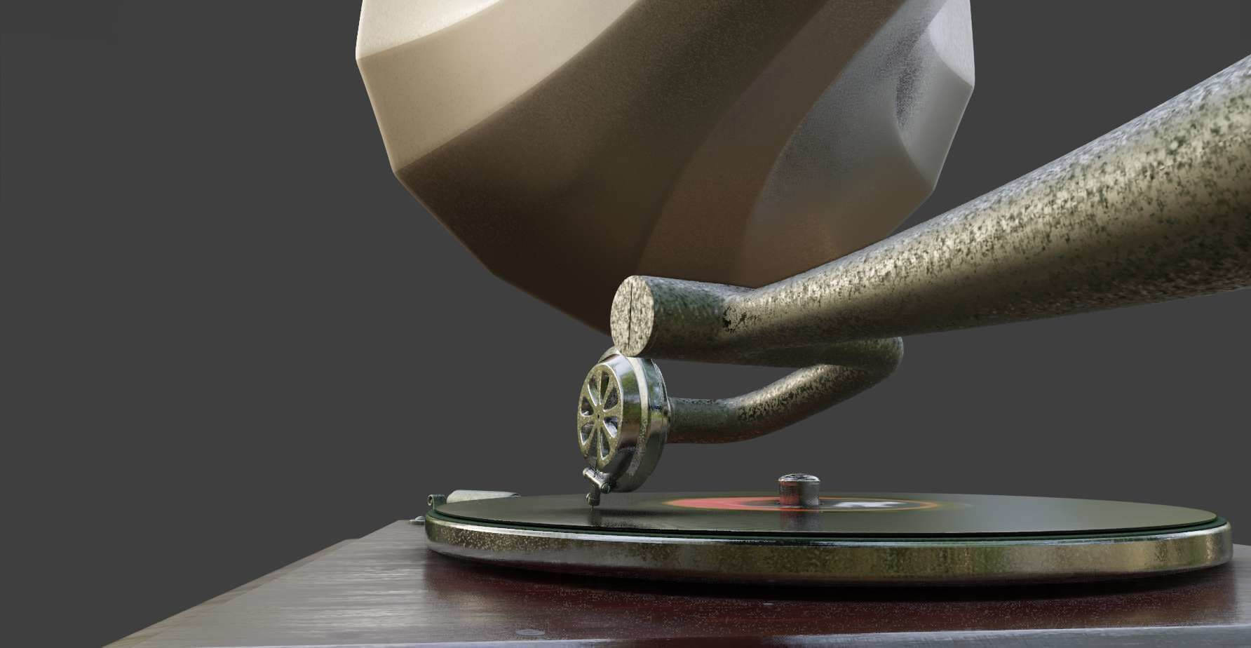 Gramophone Phonograph Low Poly - 3D Model by fhpstudio