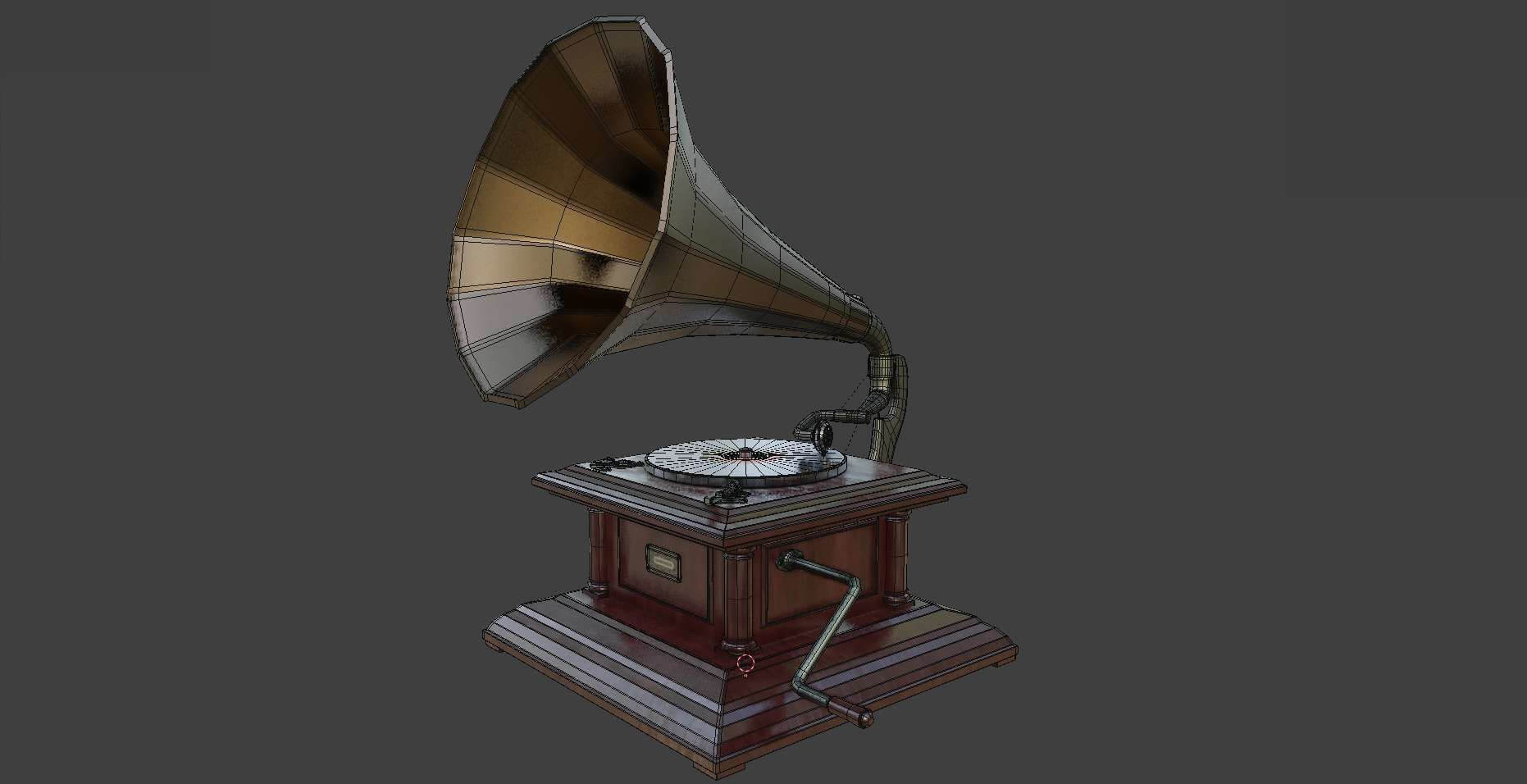 Gramophone Phonograph Low Poly - 3D Model by fhpstudio