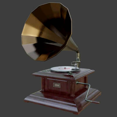 Gramophone Phonograph Low Poly - 3D Model by fhpstudio