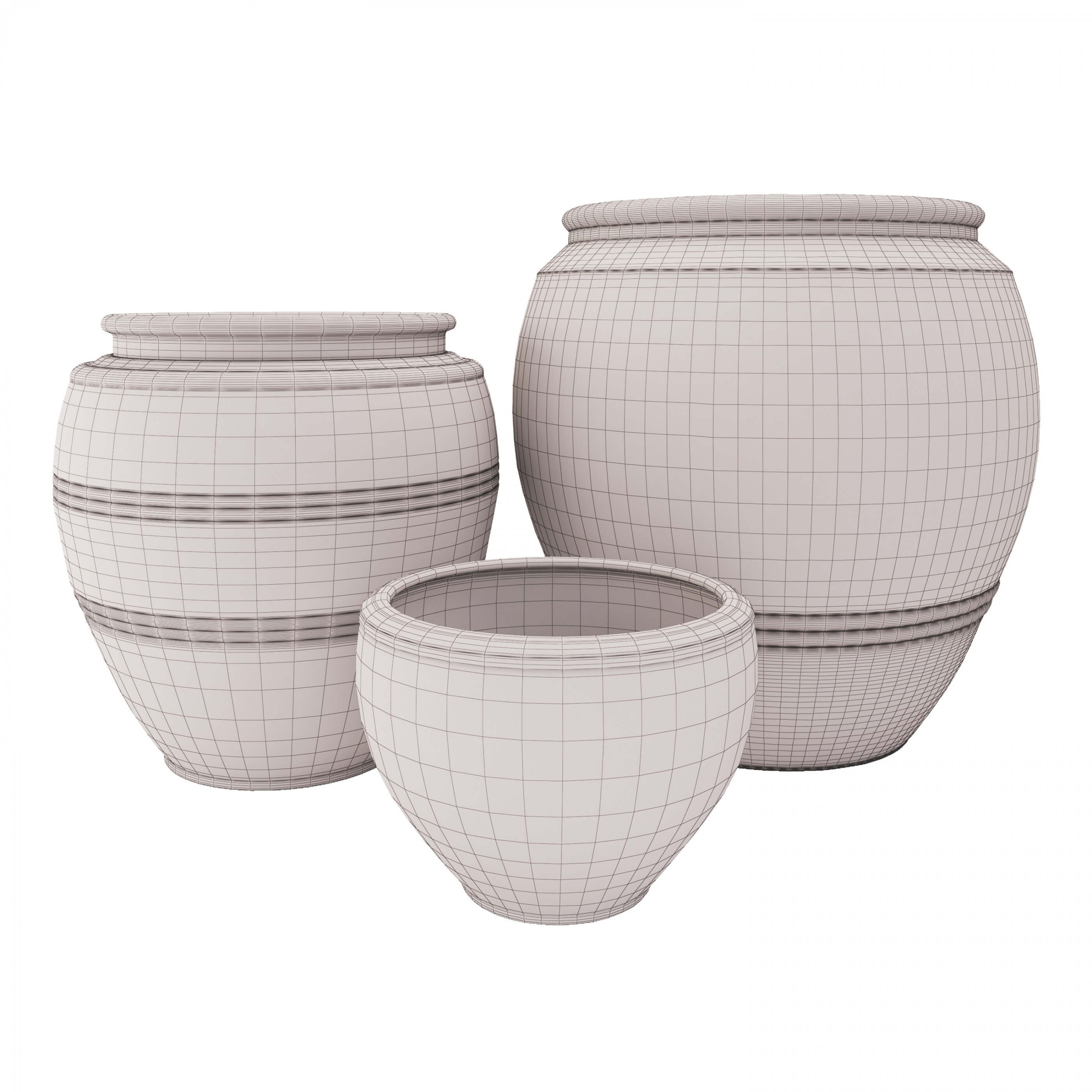 Digby Hoets Ceramic Plant Pots (Set of 3) - 3D Model by Figment Studio