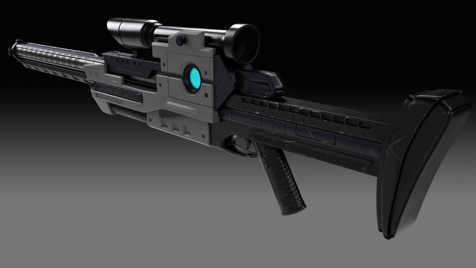 Concept Energy or Laser Rifle V02 - 3D Model by Figster
