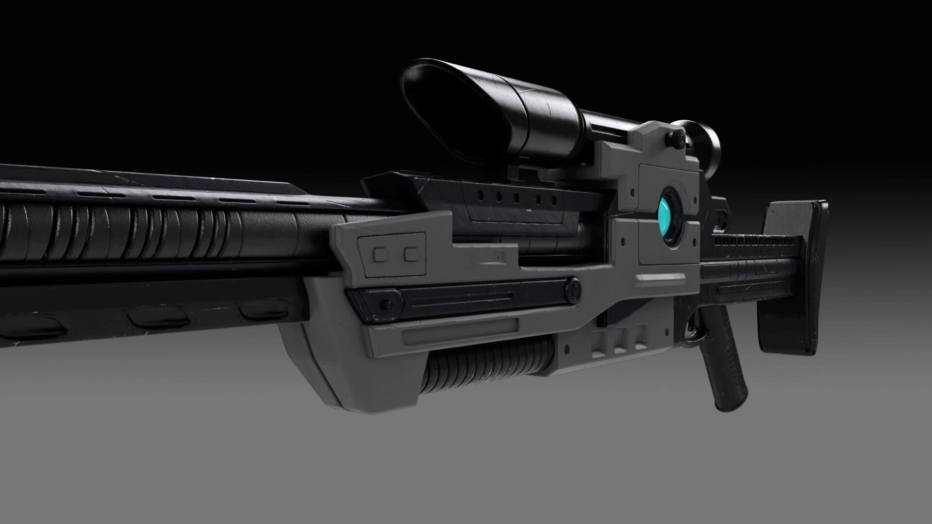 Concept Energy or Laser Rifle V02 - 3D Model by Figster