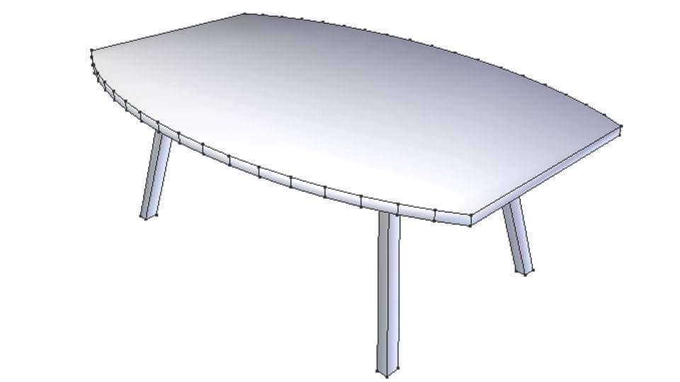 Boat Shape Table - 3D Model by fikreezakwan