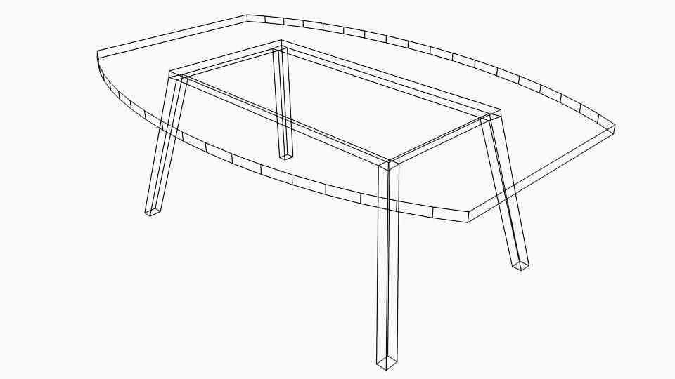 Boat Shape Table - 3D Model by fikreezakwan