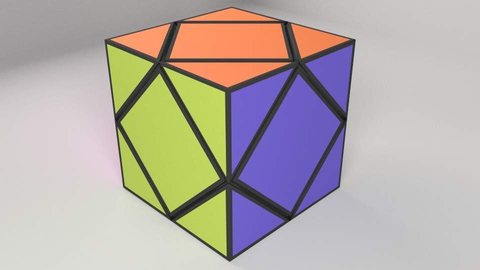 Combination Puzzle - Skewb 3D Model by fikreezakwan