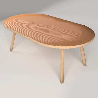 Semi-Circle Table 3D Model by fikreezakwan