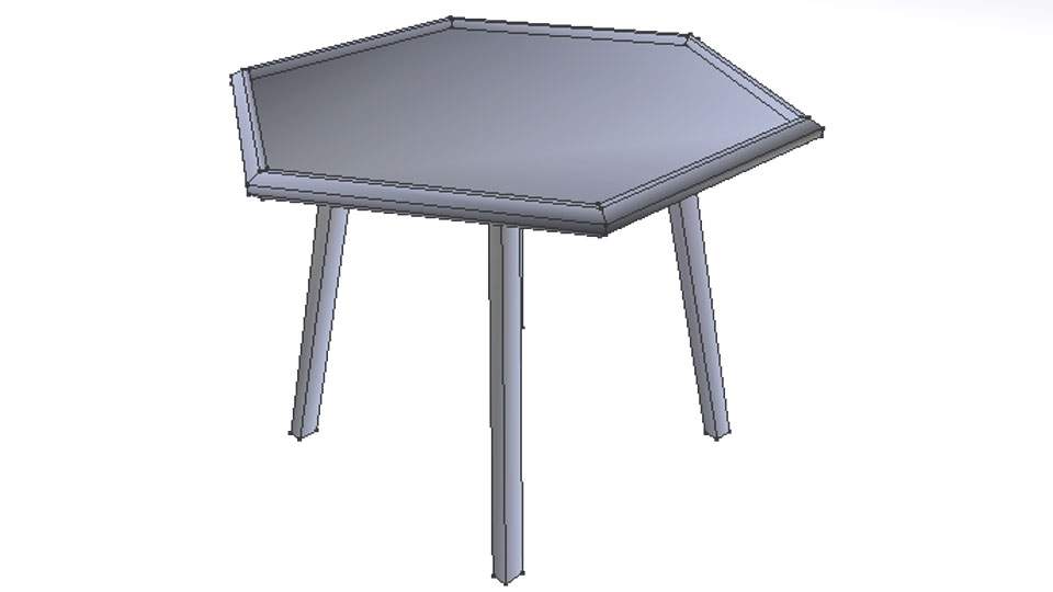 Hexagon Table - 3D Model by fikreezakwan