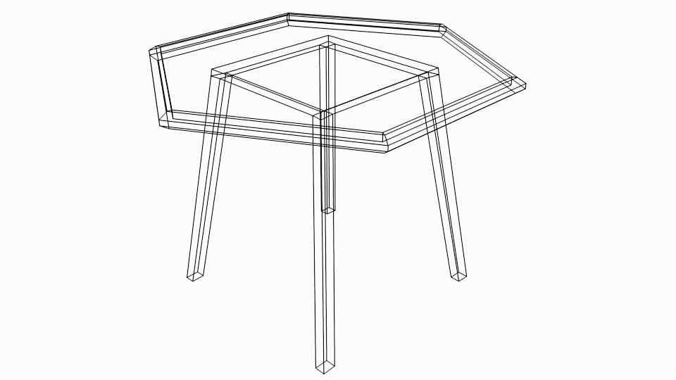 Hexagon Table - 3D Model by fikreezakwan