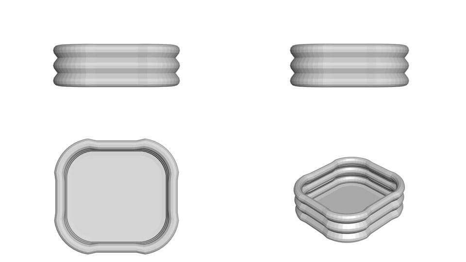 Inflatable Pool - Square Shape 3D Model by fikreezakwan