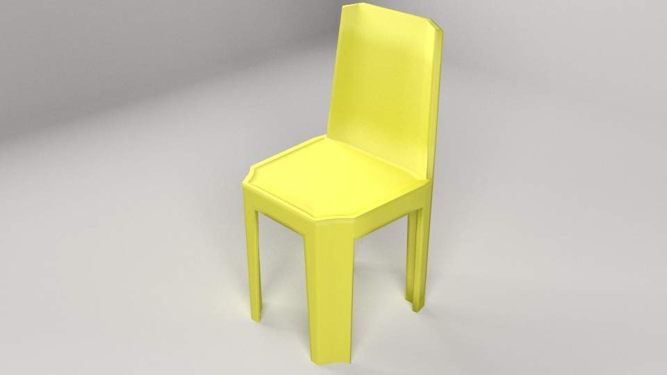 Molded Chair 1 - 3D Model by fikreezakwan