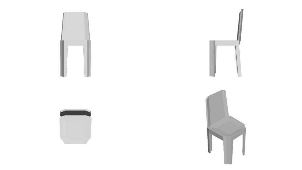 Molded Chair 1 - 3D Model by fikreezakwan