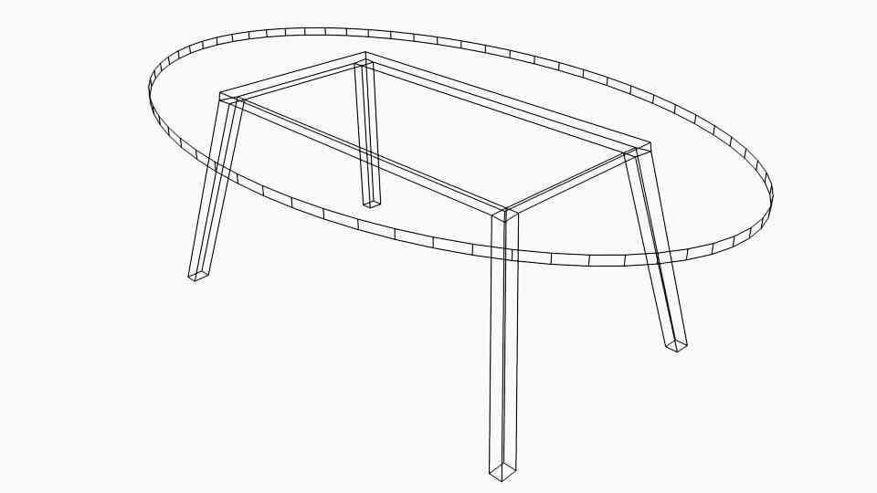Oval Table - 3D Model by fikreezakwan
