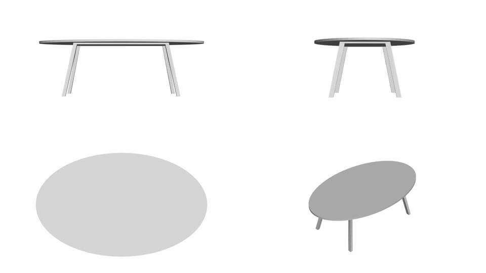 Oval Table - 3D Model by fikreezakwan