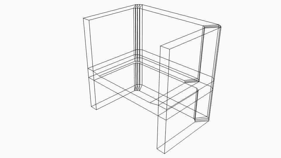 Plastic Cube Chair - 3D Model by fikreezakwan