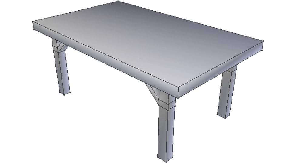 Rectangle Table - 3D Model by fikreezakwan