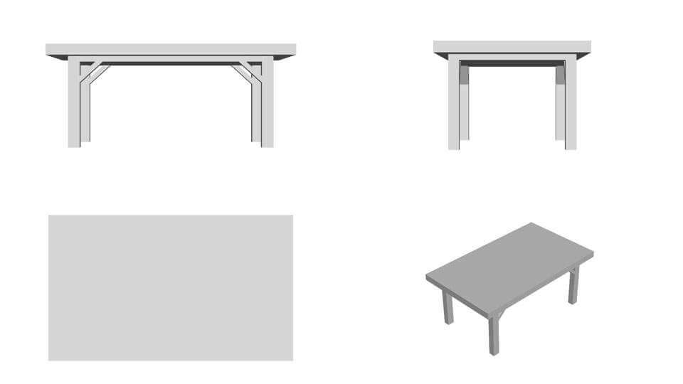 Rectangle Table - 3D Model by fikreezakwan