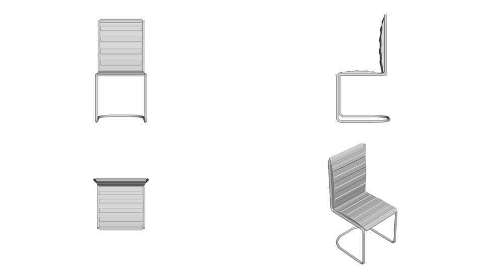 S-Shape Chair 2 3D Model by fikreezakwan