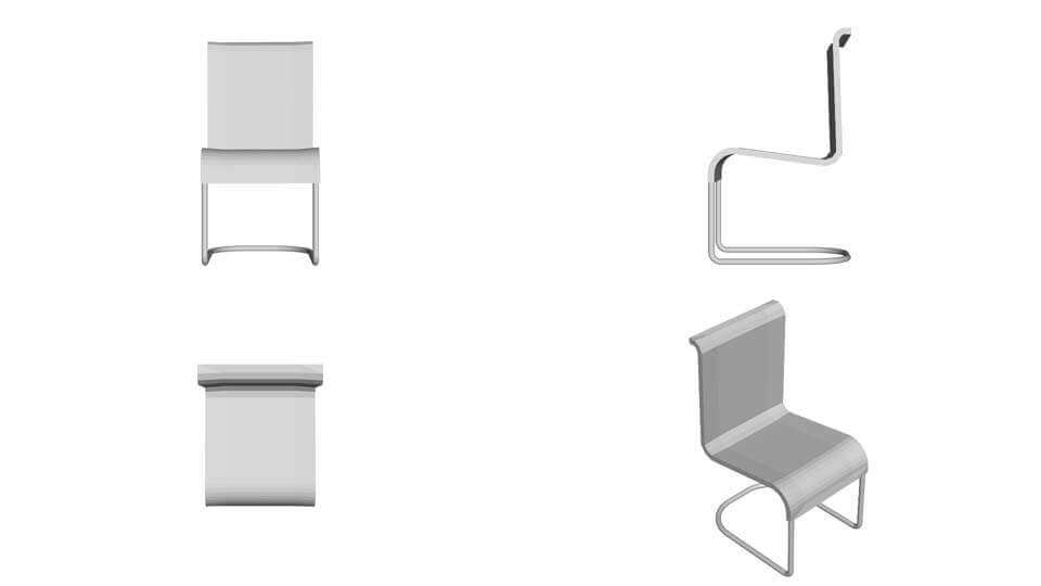 S-Shape Chair 3 3D Model by fikreezakwan