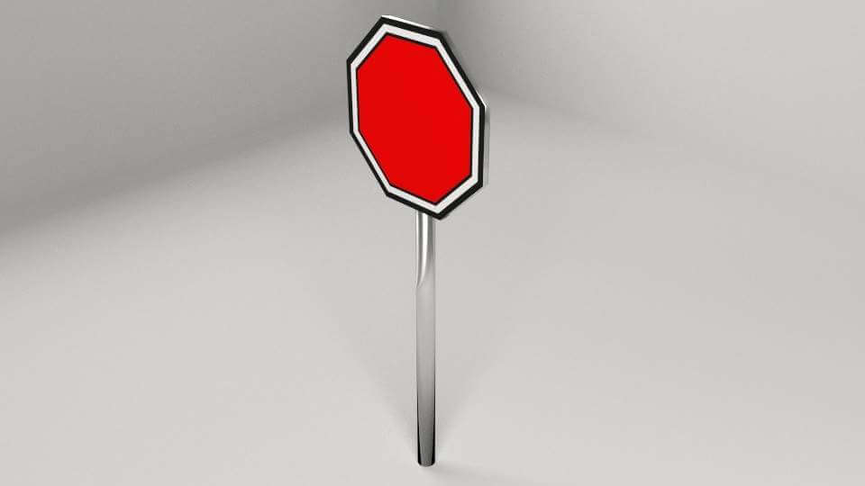 Sign Pole - Caution 3D Model by fikreezakwan