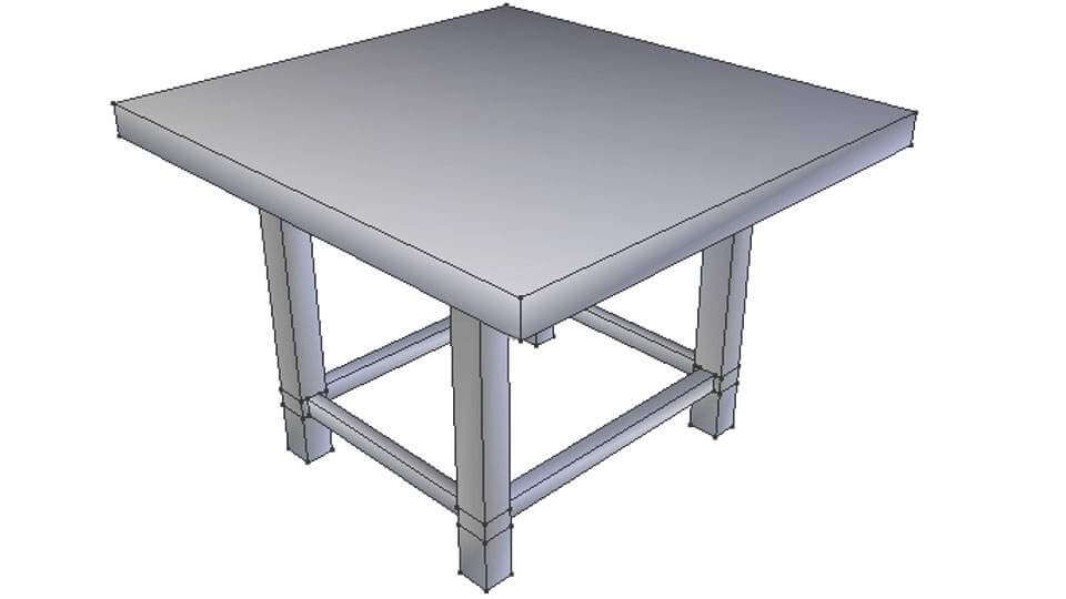 Square Table - 3D Model by fikreezakwan