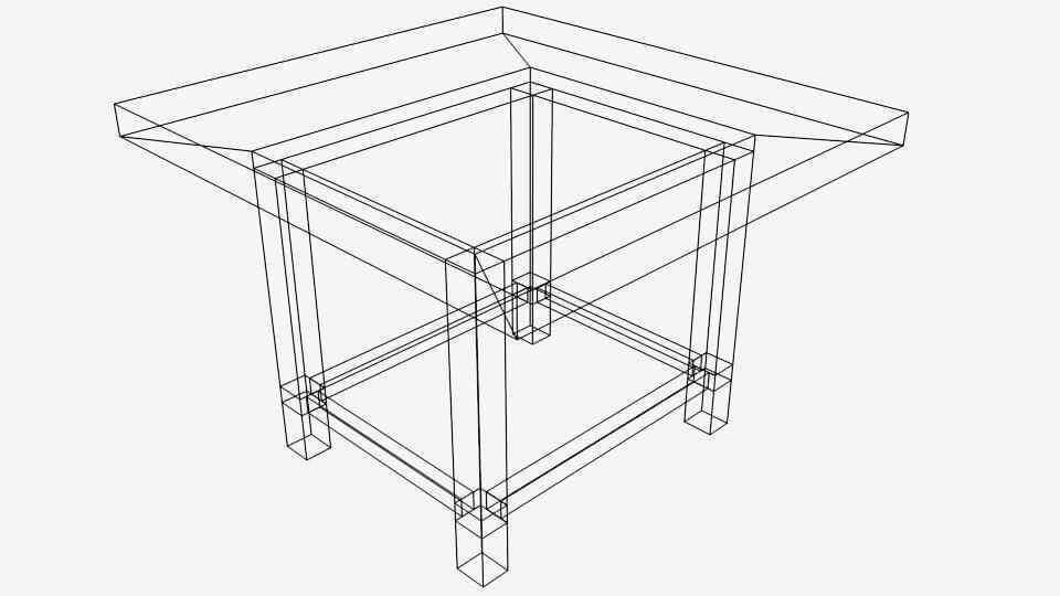 Square Table - 3D Model by fikreezakwan