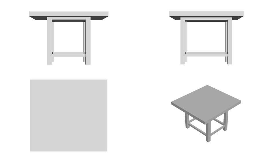 Square Table - 3D Model by fikreezakwan