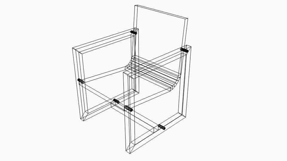 Steel Chair Cube - 3D Model by fikreezakwan