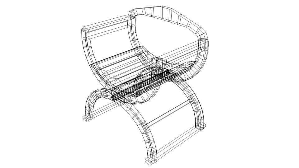 X-Shape Chair 1 3D Model by fikreezakwan