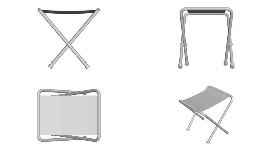 X-Shape Chair 3 3D Model by fikreezakwan