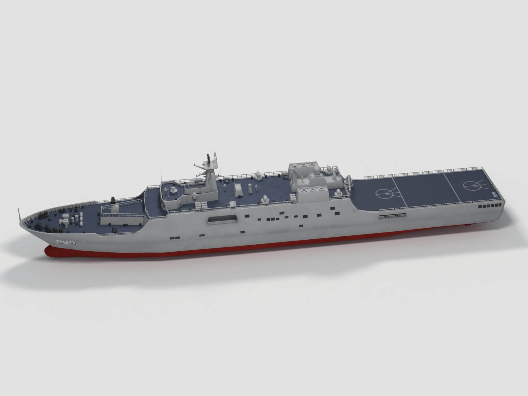 Changbai Shan Type 071 Yuzhao Class Amphibious Transport - 3D Model by ...