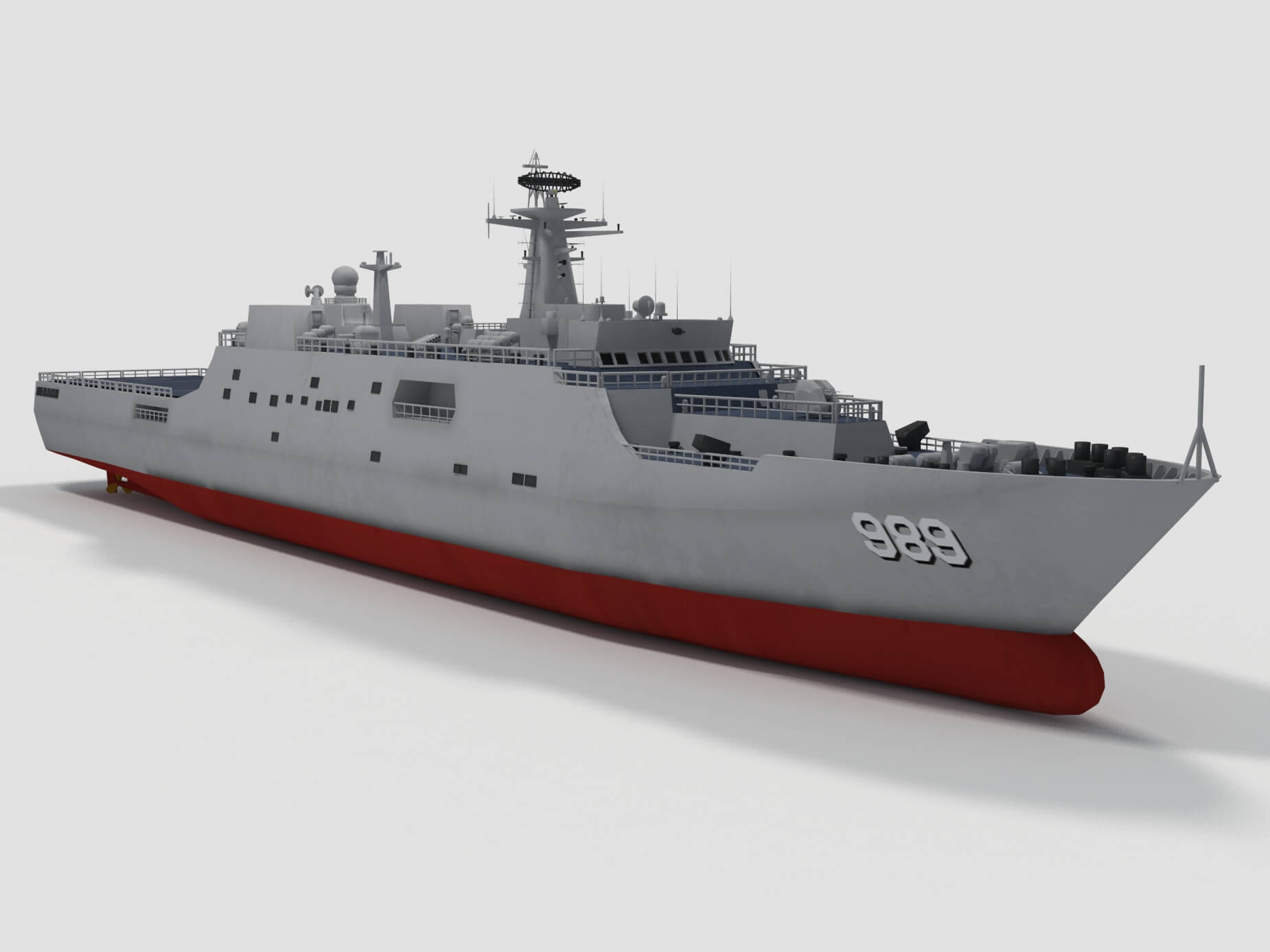 Changbai Shan Type 071 Yuzhao Class Amphibious Transport - 3D Model by ...