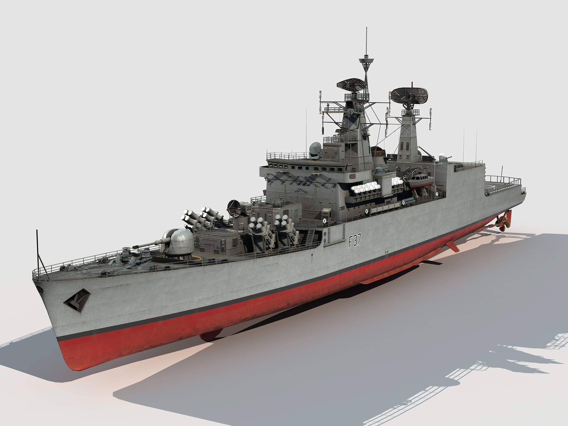 INS Beas Brahmaputra Class Frigate - 3D Model by FiniasK