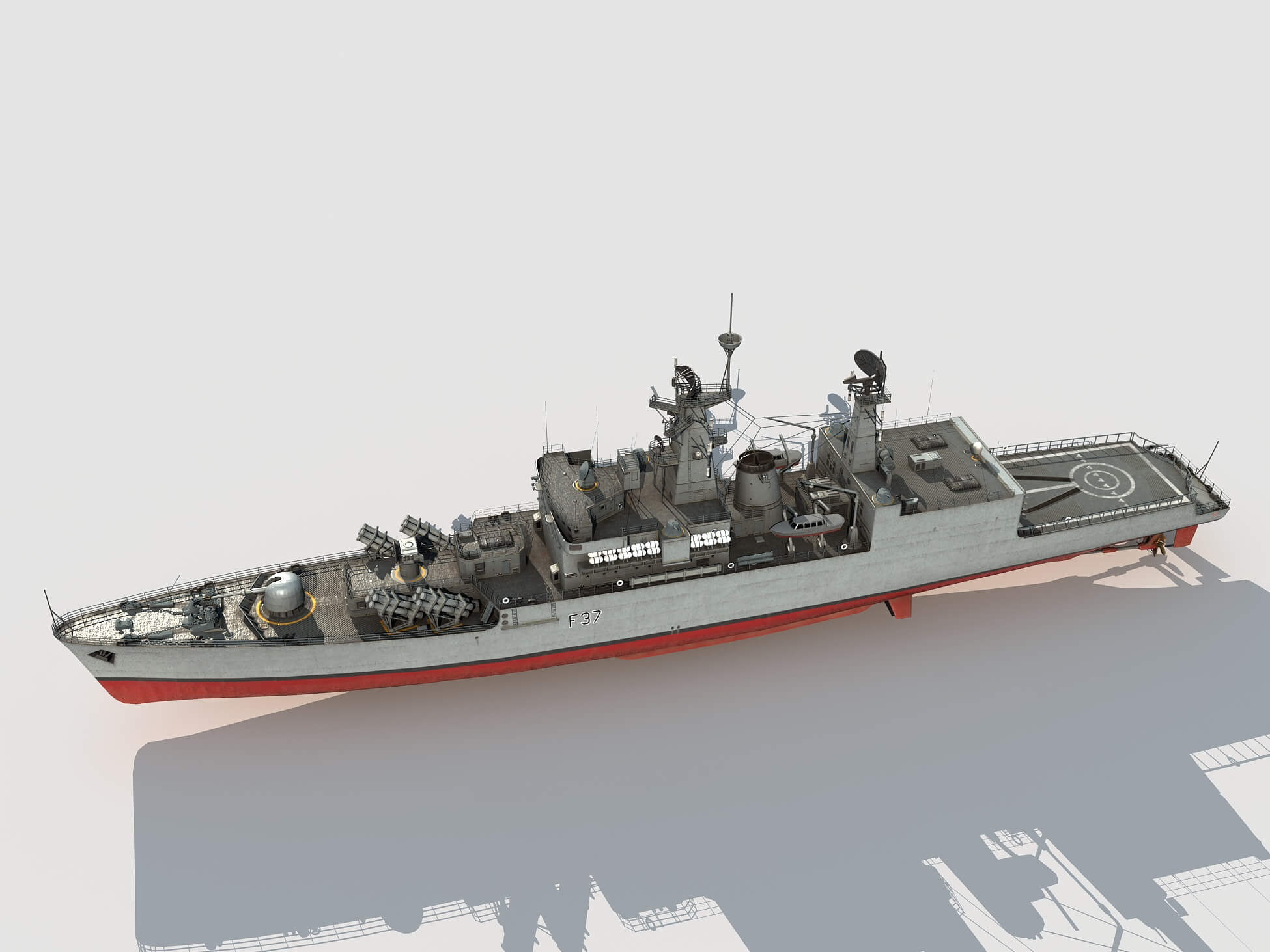 INS Beas Brahmaputra Class Frigate - 3D Model by FiniasK