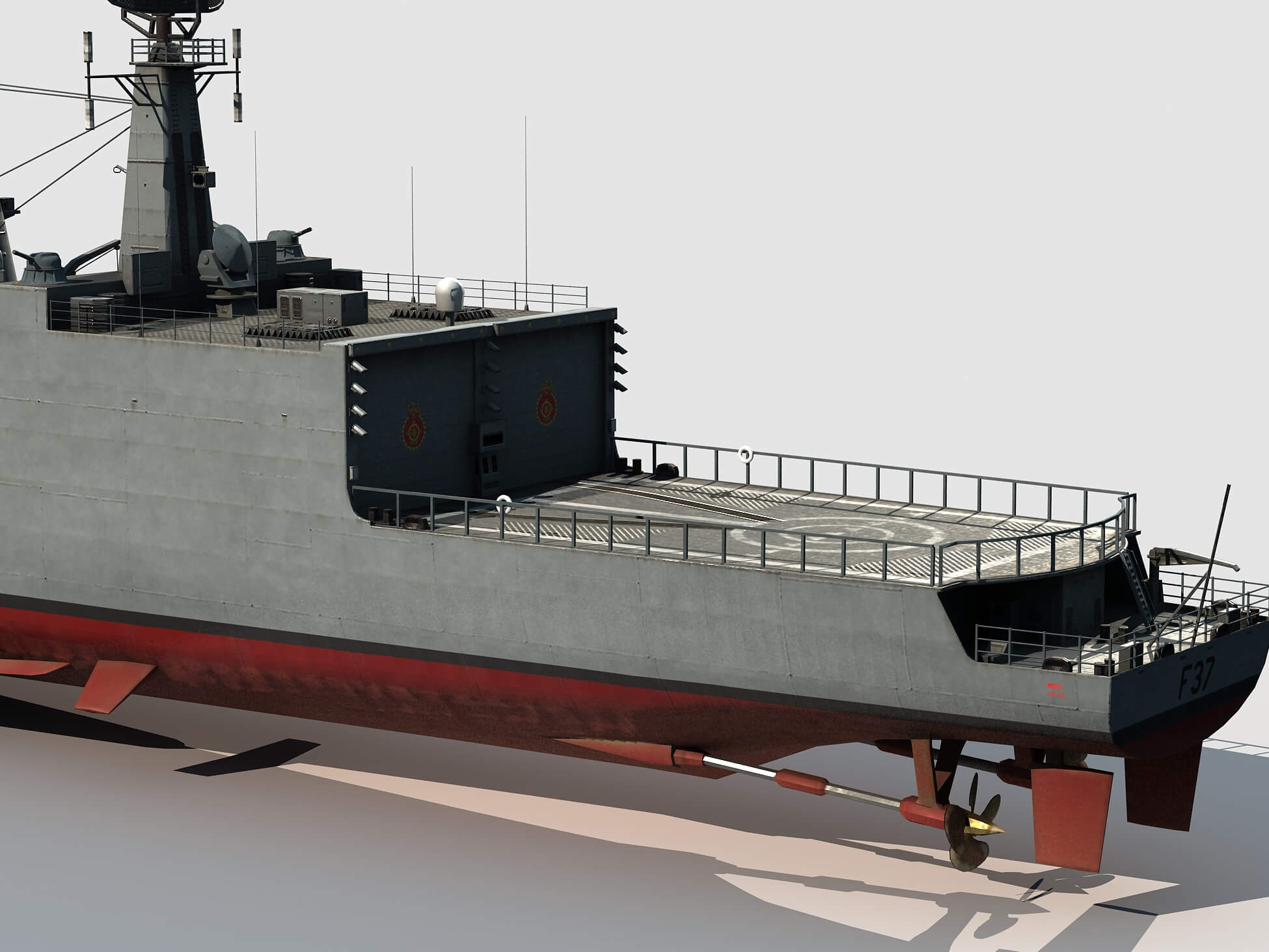 INS Beas Brahmaputra Class Frigate - 3D Model by FiniasK