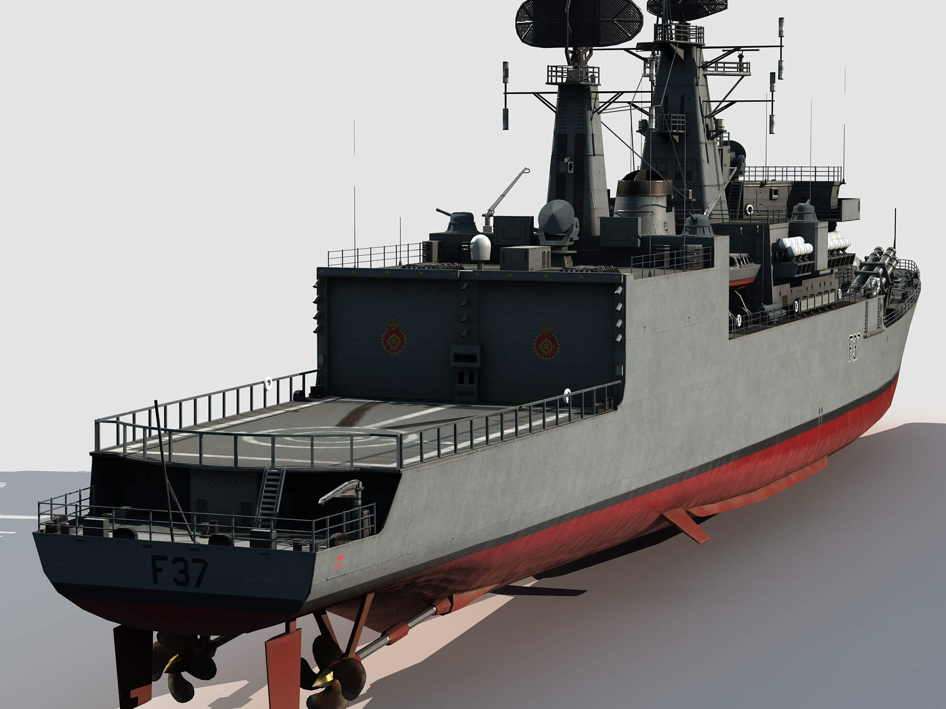 INS Beas Brahmaputra Class Frigate - 3D Model by FiniasK