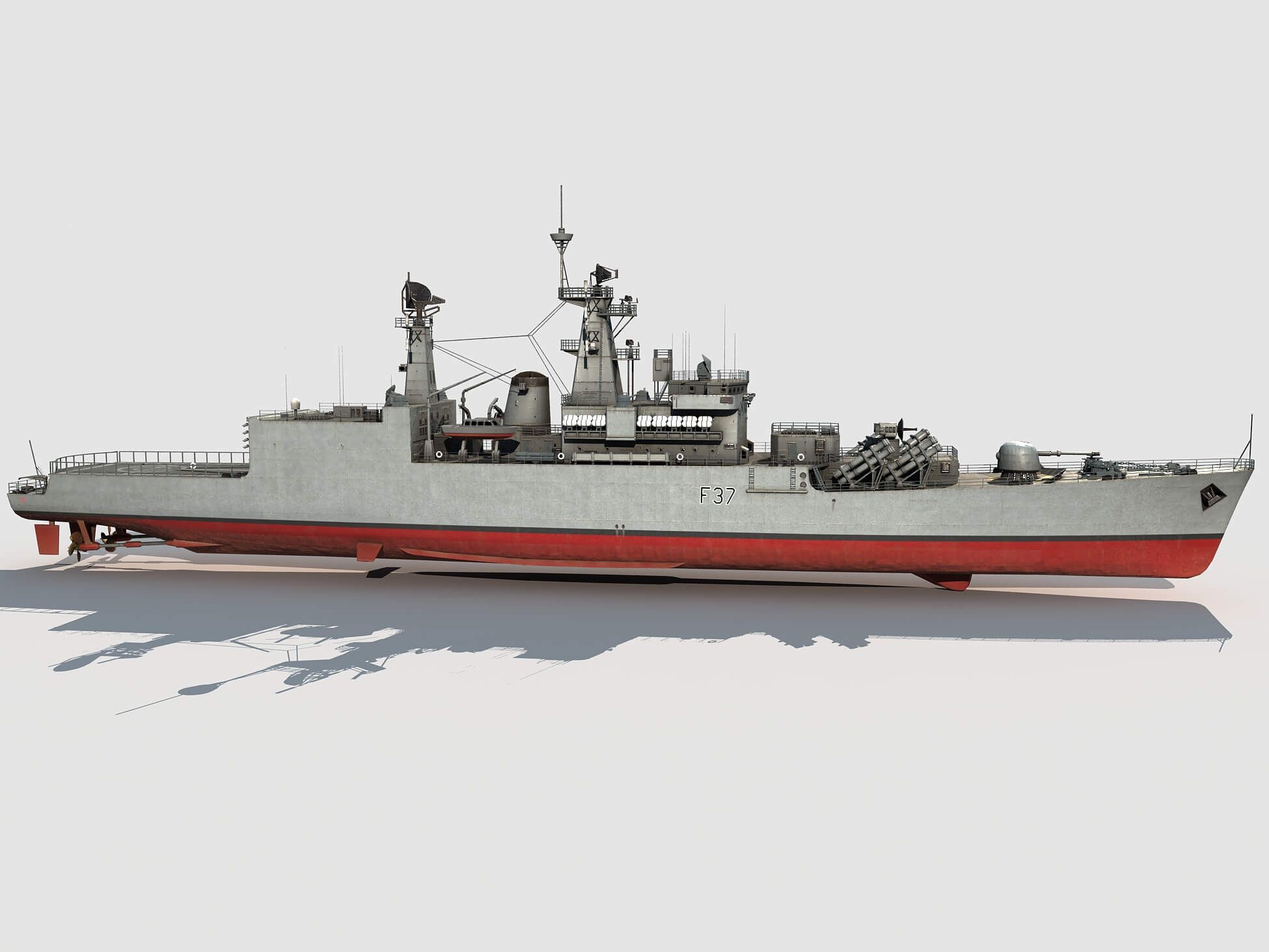 INS Beas Brahmaputra Class Frigate - 3D Model by FiniasK