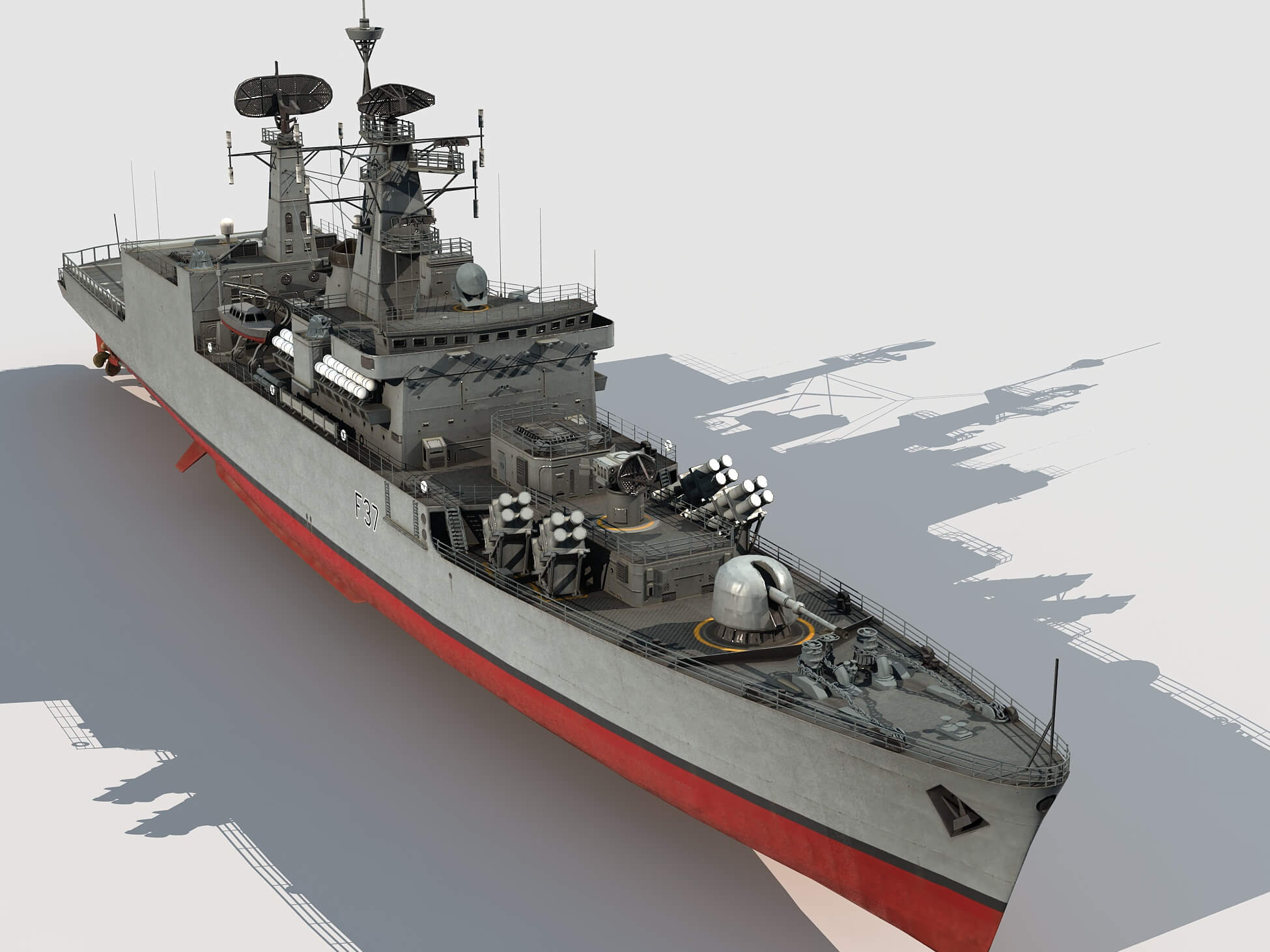 INS Beas Brahmaputra Class Frigate - 3D Model by FiniasK