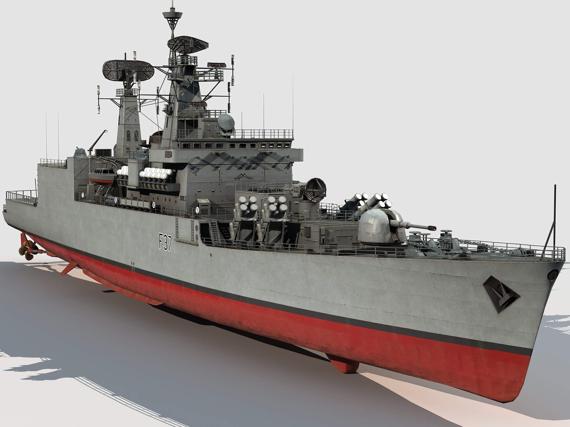 INS Beas Brahmaputra Class Frigate - 3D Model by FiniasK