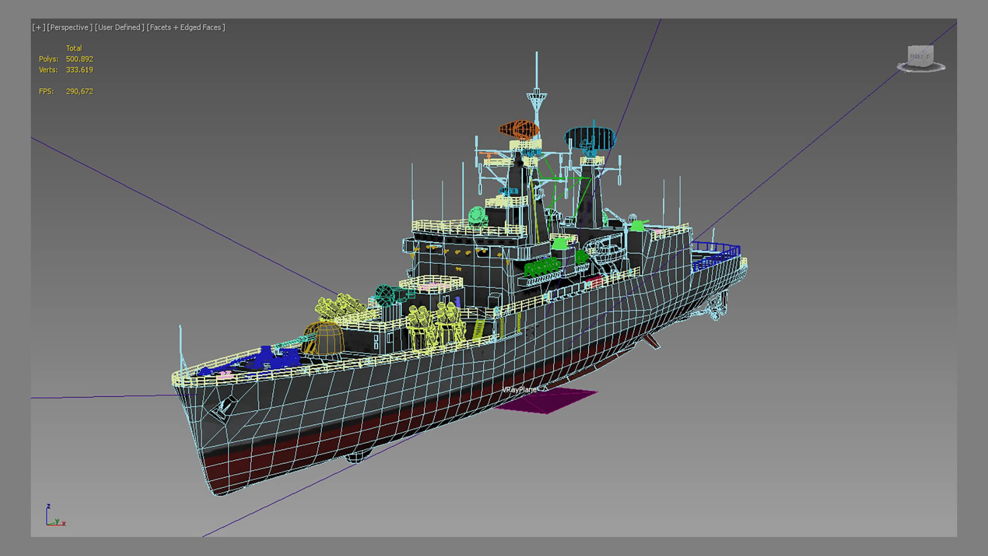 INS Beas Brahmaputra Class Frigate - 3D Model by FiniasK