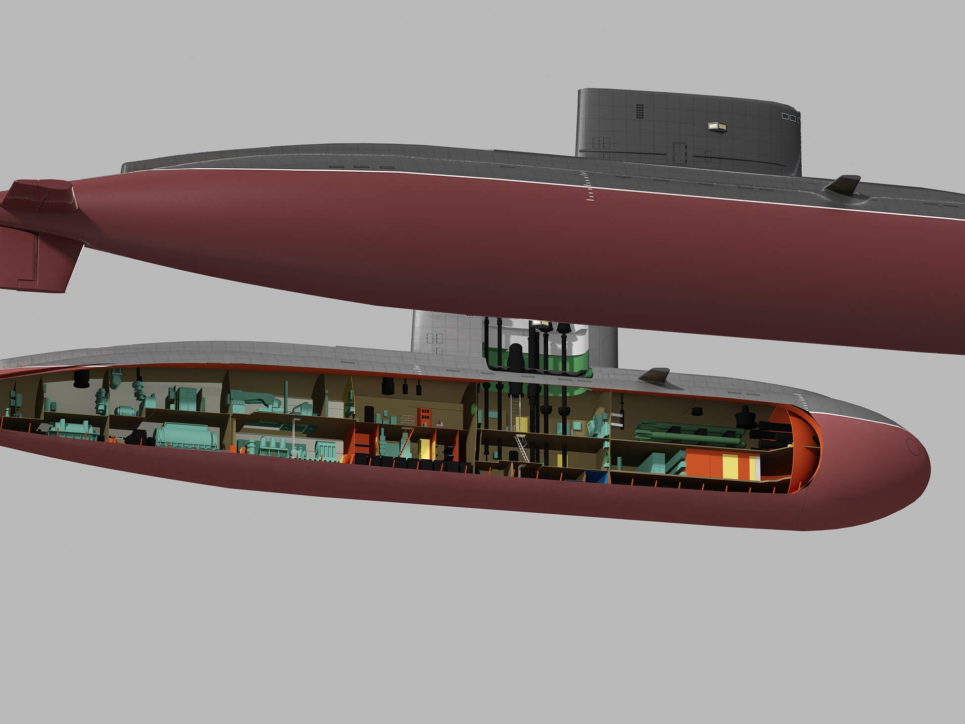Kilo Class Submarine With Interior - 3D Model by FiniasK