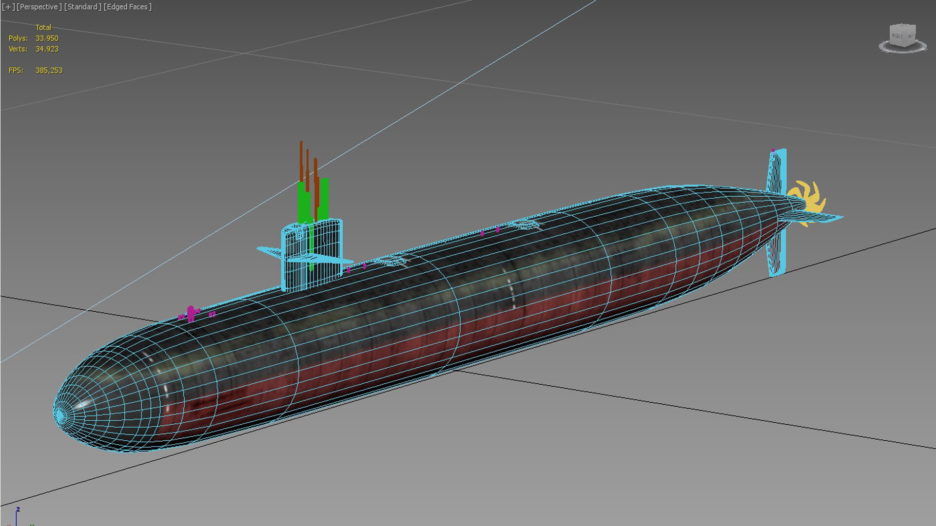 Los Angeles Batch II Class Submarine - 3D Model by FiniasK