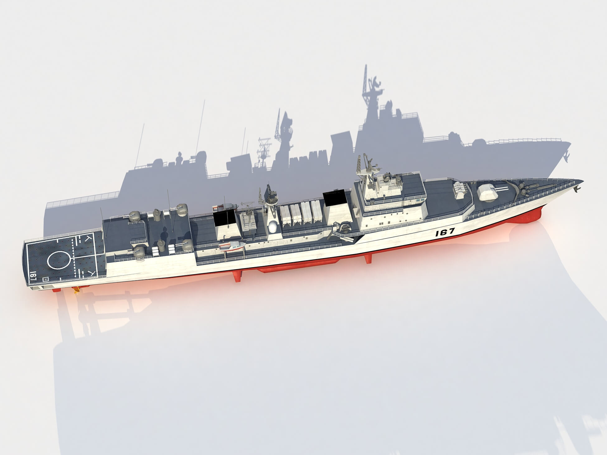 Shenzen Type 051B Destroyer - 3D Model by FiniasK