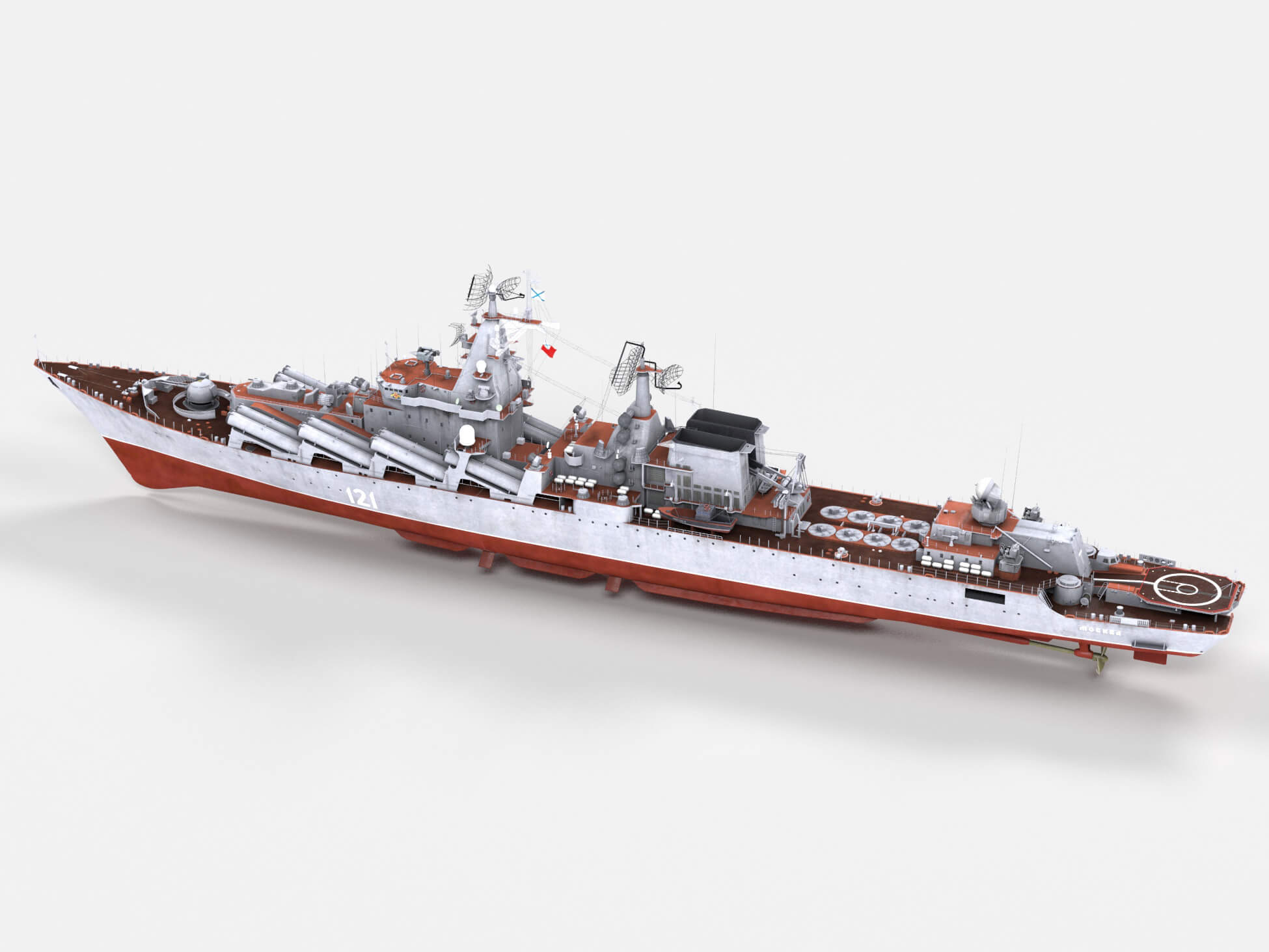 Moskva 121 Slava Class Cruiser - 3D Model by FiniasK