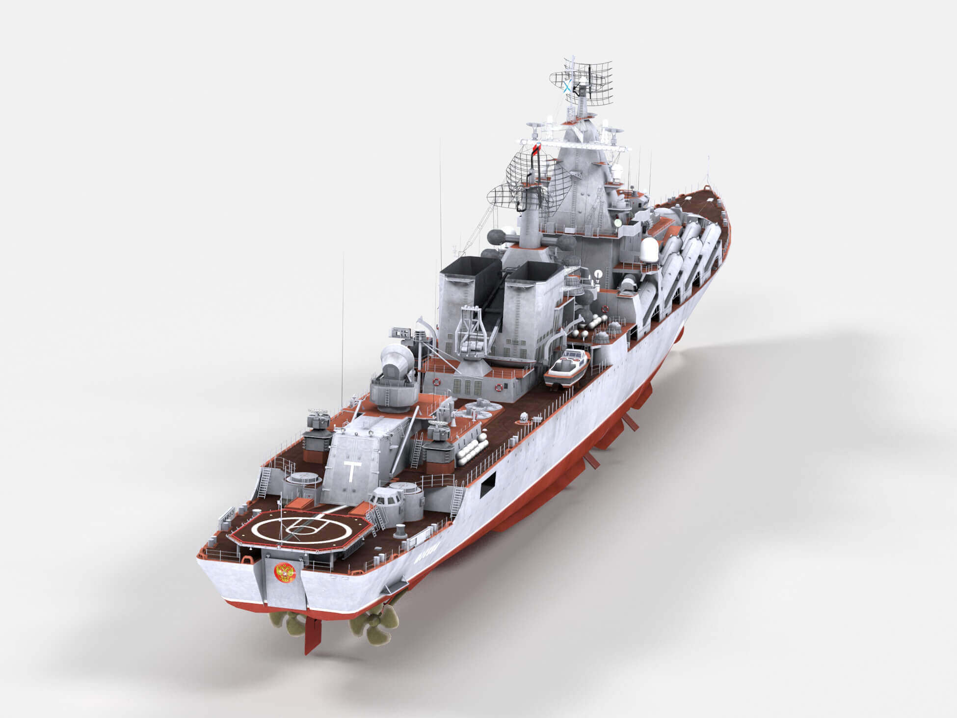 Moskva 121 Slava Class Cruiser - 3D Model by FiniasK