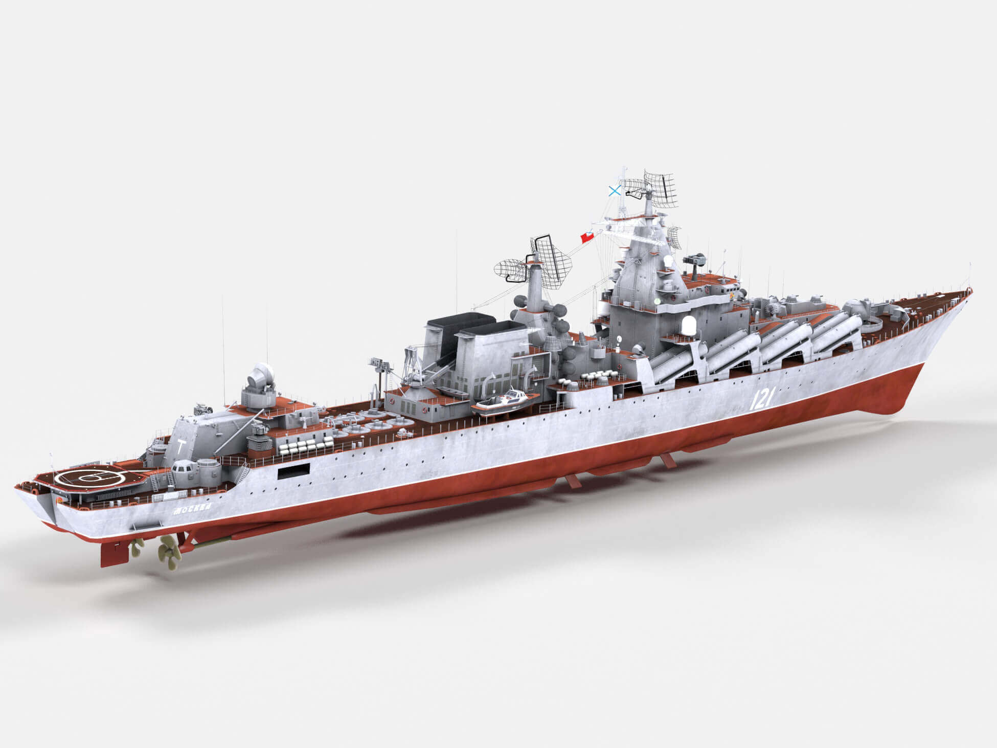Moskva 121 Slava Class Cruiser - 3D Model by FiniasK
