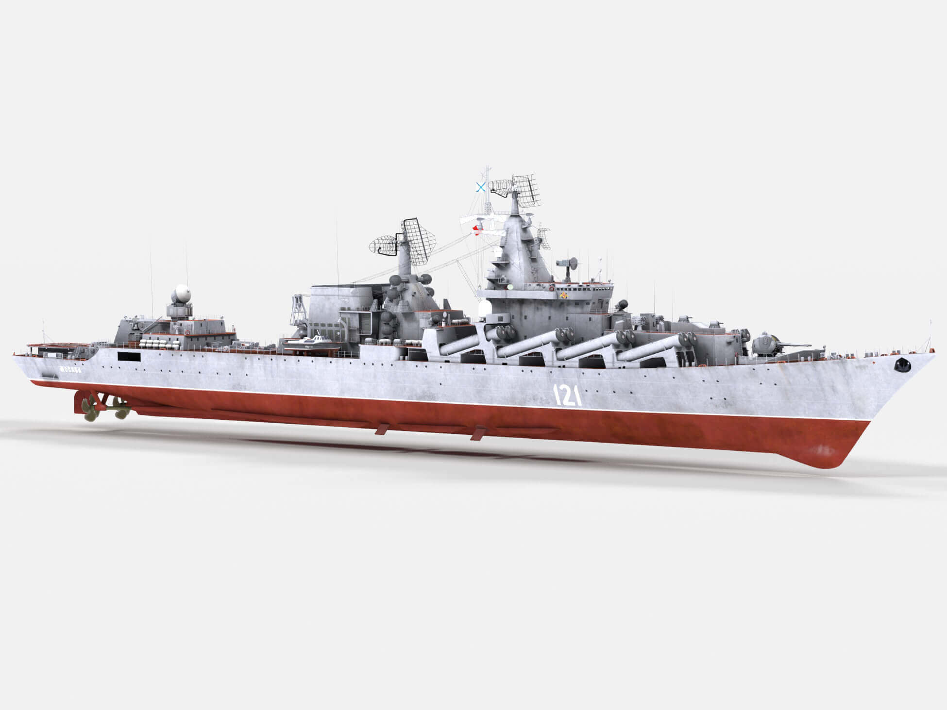 Moskva 121 Slava Class Cruiser - 3D Model by FiniasK