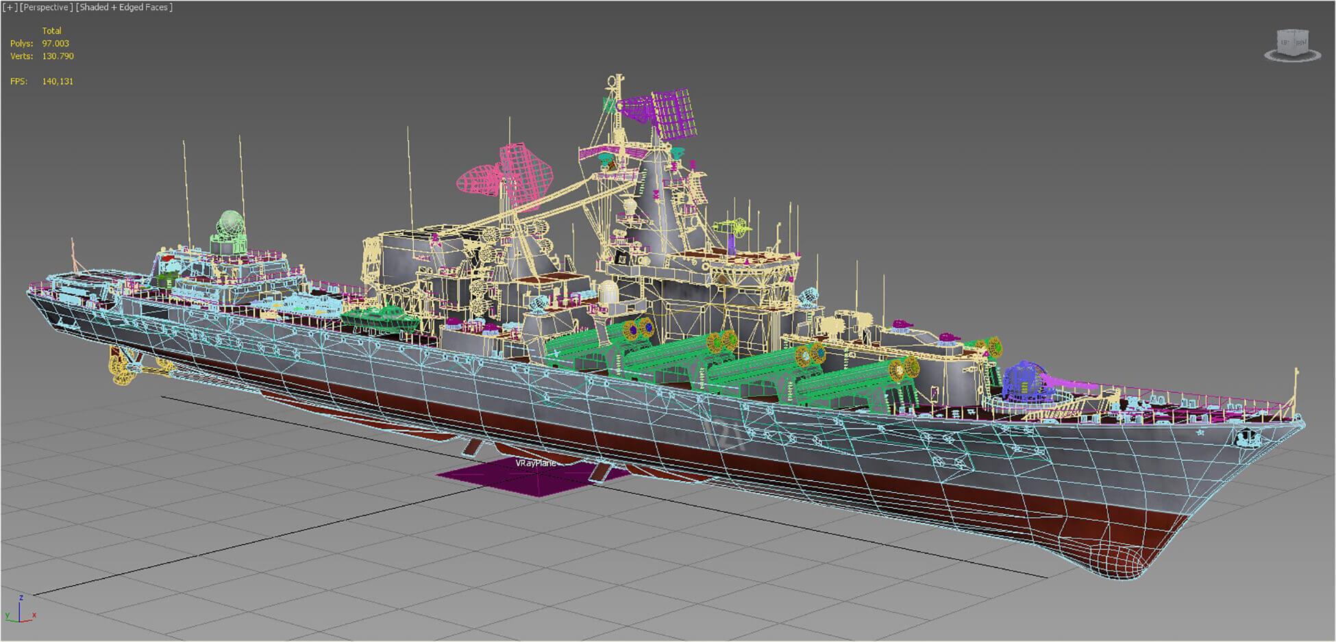 Moskva 121 Slava Class Cruiser - 3D Model by FiniasK